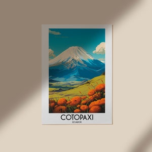 Cotopaxi Ecuador Travel Poster, South America Home Decor (digital ...