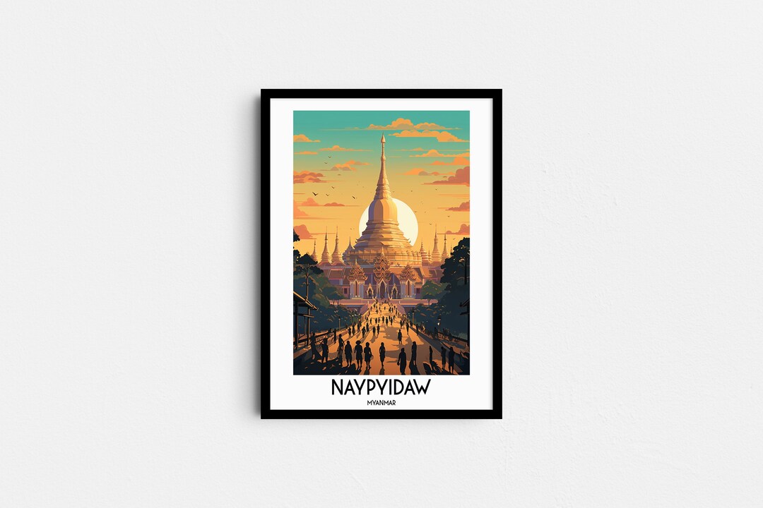 Naypyidaw Travel Wall Art, Myanmar Painting Gifts, Asia Home Decor ...