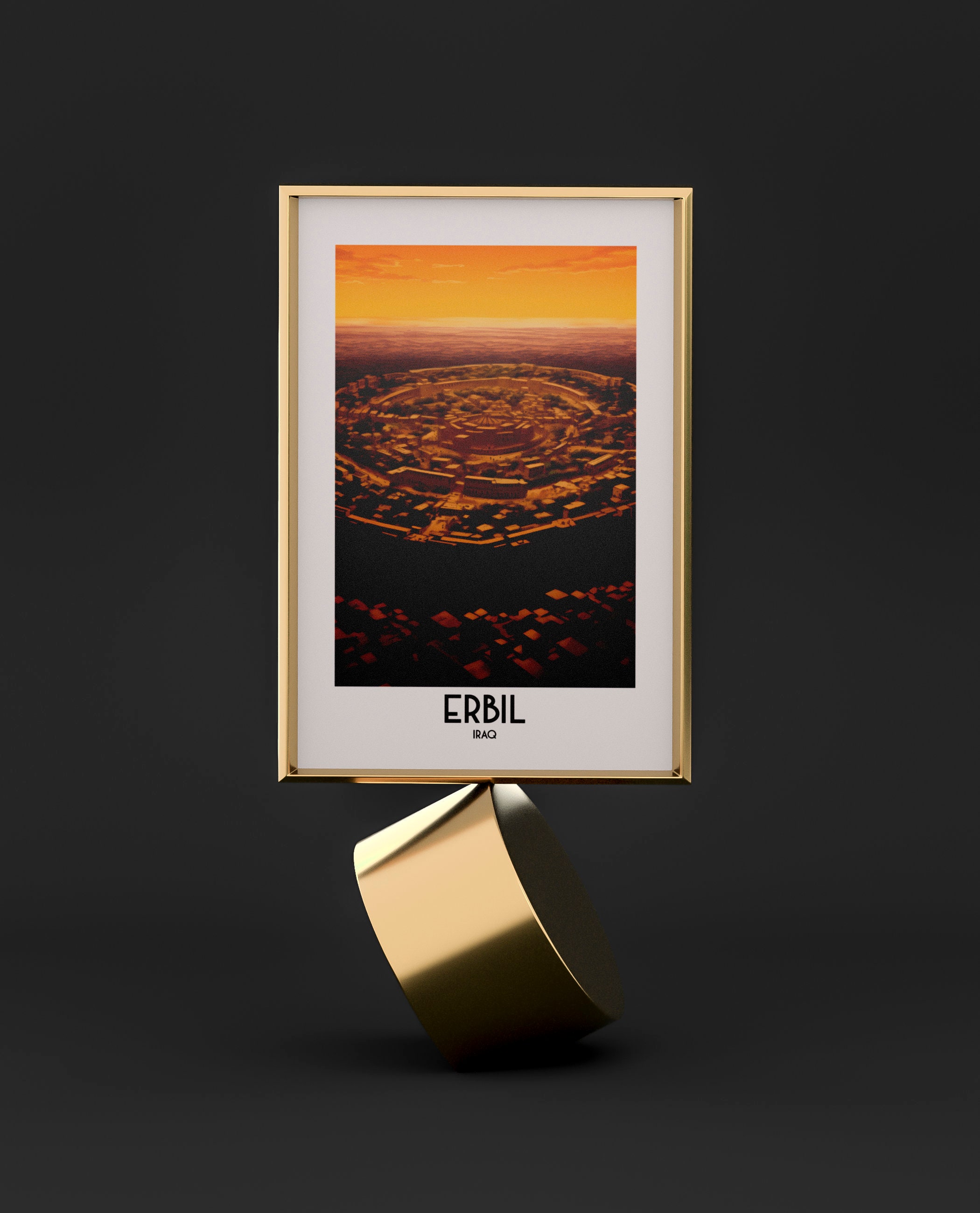 Erbil Travel Wall Art, Iraq Painting Gifts, Middle East Home Decor ...