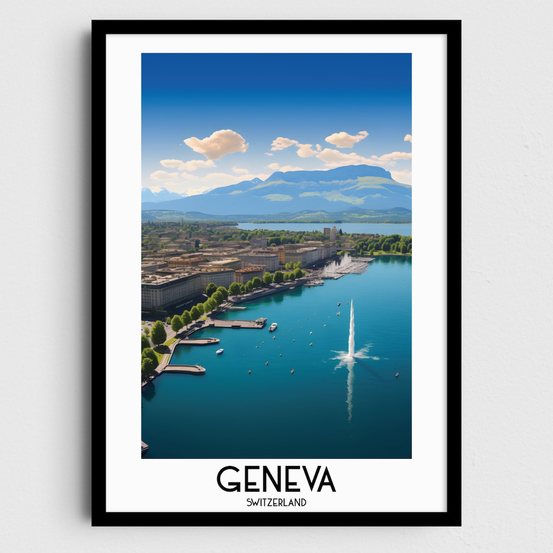 Geneva Travel Wall Art, Switzerland Painting Gifts, Europe Home Decor ...
