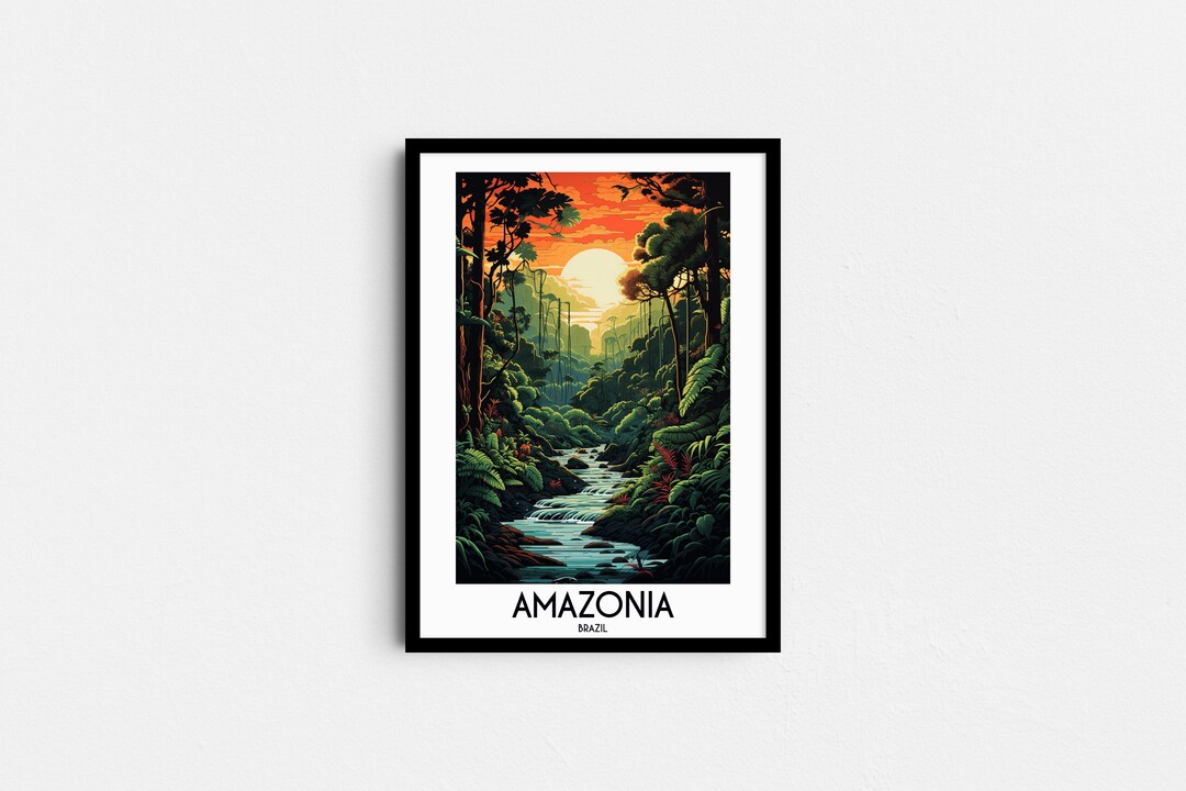 Amazon Rainforest Travel Wall Art, Amazonia Painting Gifts, Jungle Home ...