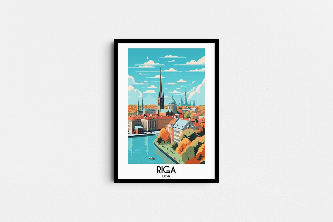 Riga Travel Wall Art, Latvia Painting Gifts, Europe Home Decor, Digital ...
