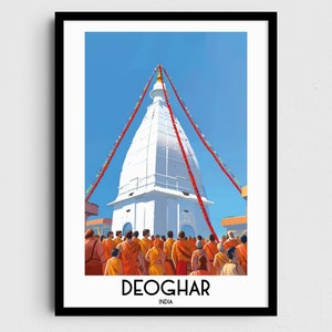 Deoghar Travel Wall Art, India Painting Gifts, Asia Home Decor, Digital ...