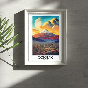 Cotopaxi Travel Wall Art, Ecuador Painting Gifts, South America Home ...