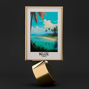 Belize Travel Wall Art, Caribbean Painting Gifts, Home Decor, Digital ...