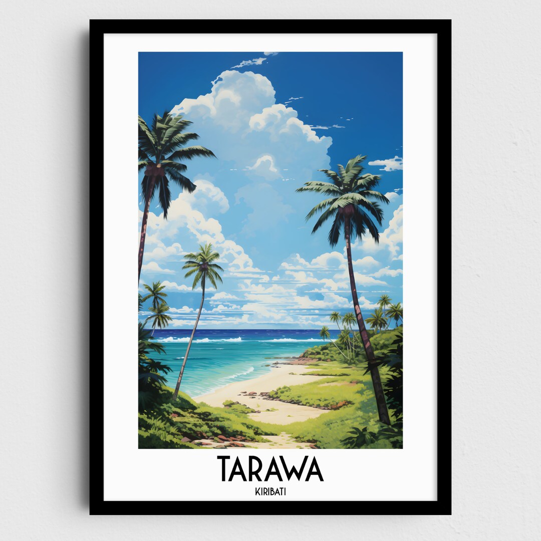 Tarawa Travel Wall Art, Kiribati Painting Gifts, Oceania Home Decor ...