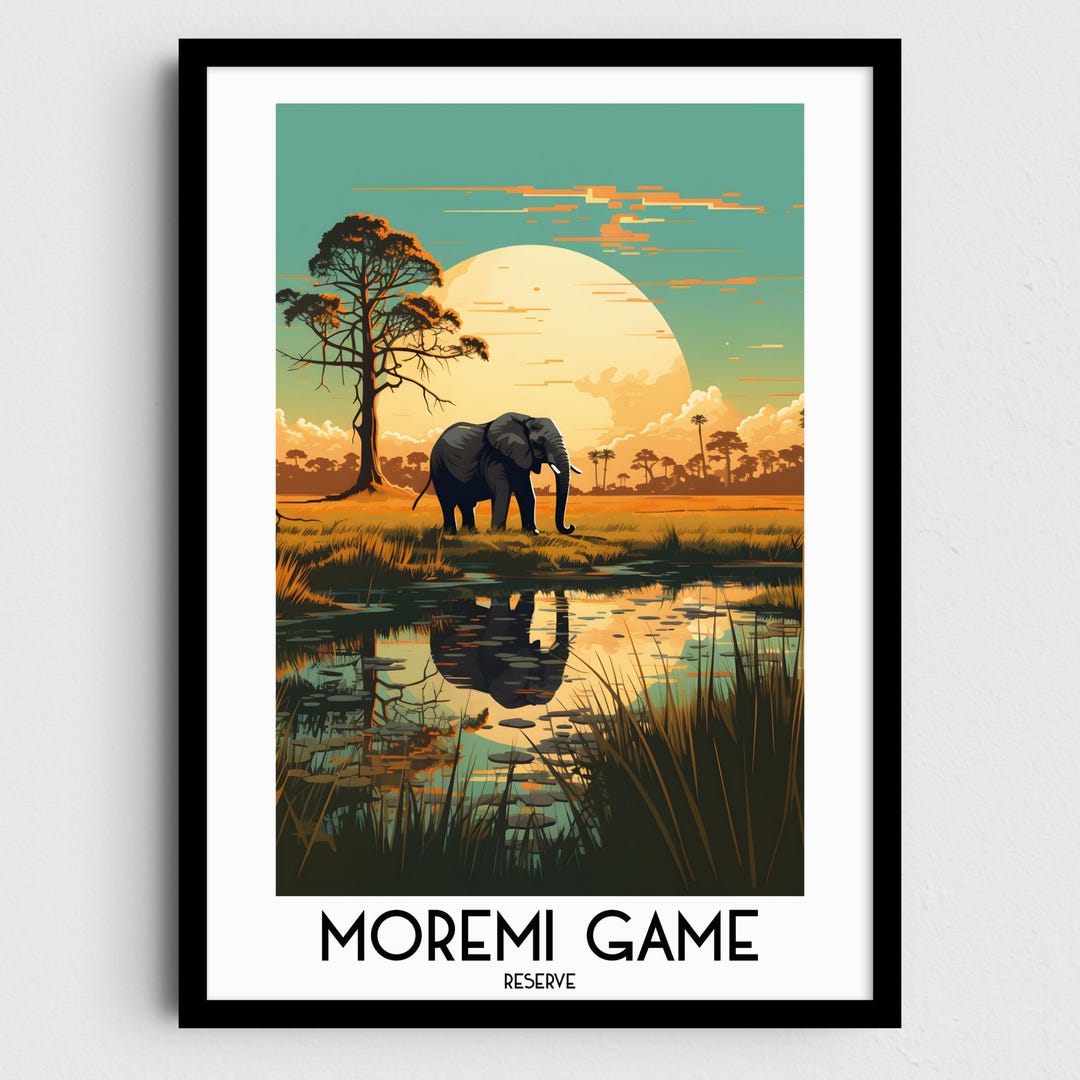 Moremi Game Reserve Travel Wall Art, Botswana Painting Gifts, Africa ...