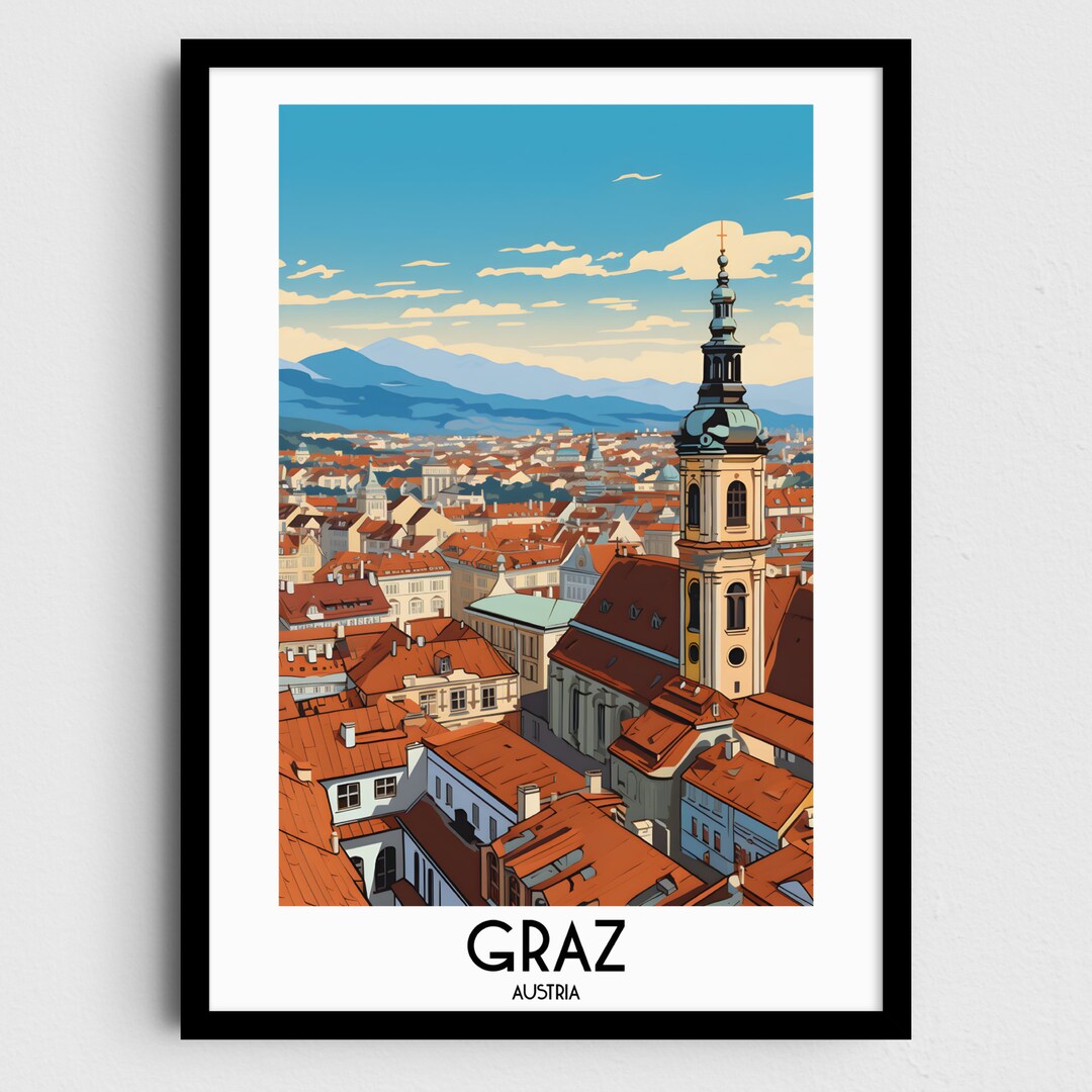 Graz Travel Wall Art, Austria Painting Gifts, Europe Home Decor ...