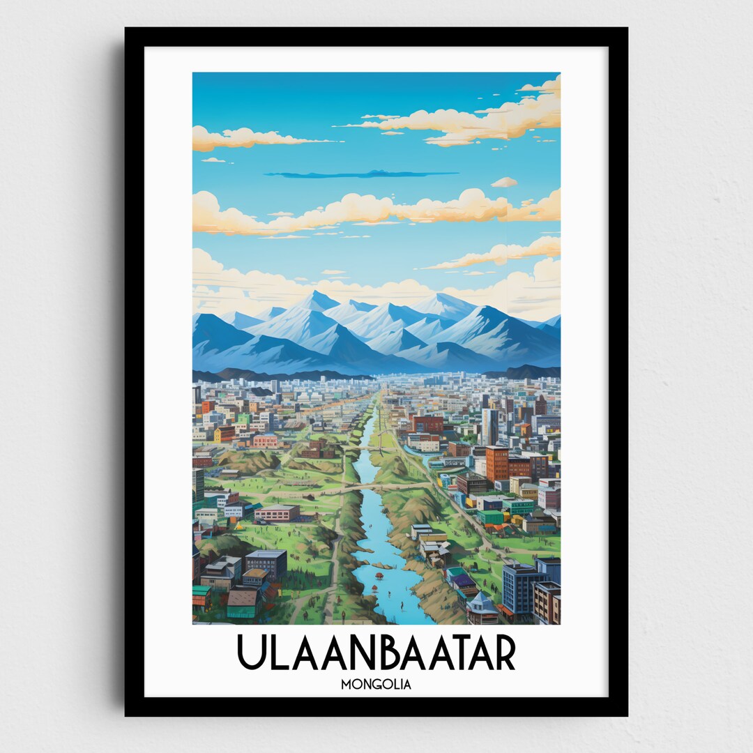 Ulaanbaatar Travel Wall Art, Mongolia Painting Gifts, Asia Home Decor ...