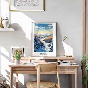 Trysil Travel Wall Art, Norway Painting Gifts, Scandinavia Home Decor ...