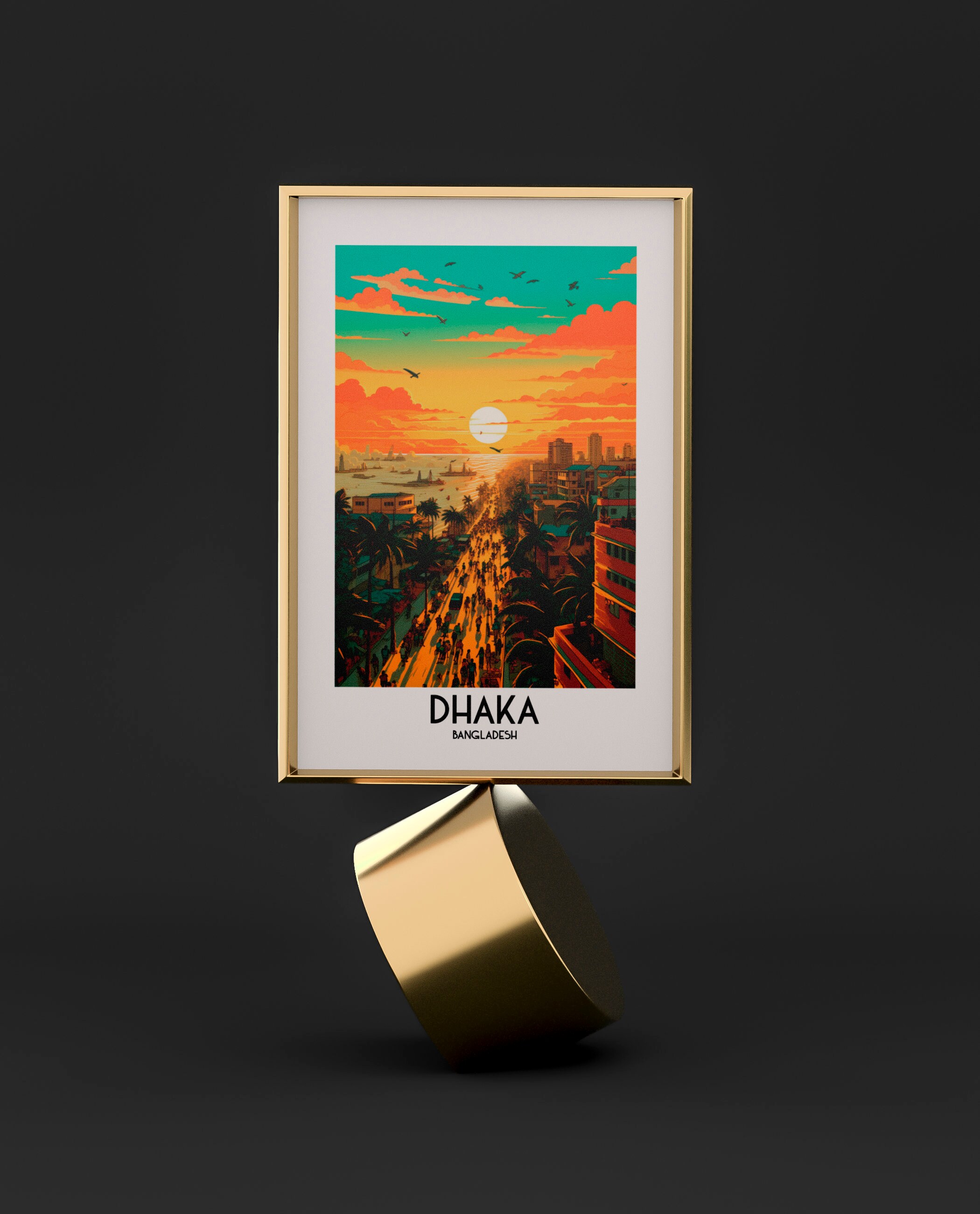 Dhaka Travel Wall Art, Bangladesh Painting Gifts, Asia Home Decor ...
