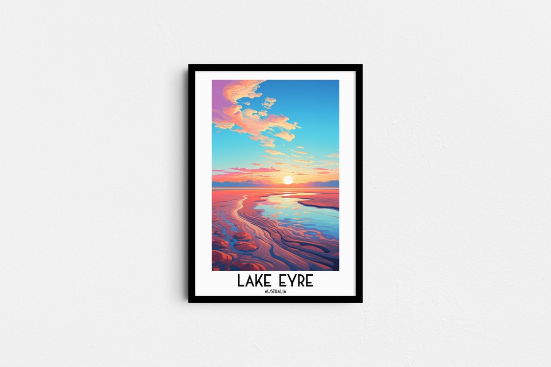 Lake Eyre Travel Wall Art, Australia Painting Gifts, Oceania Home Decor ...