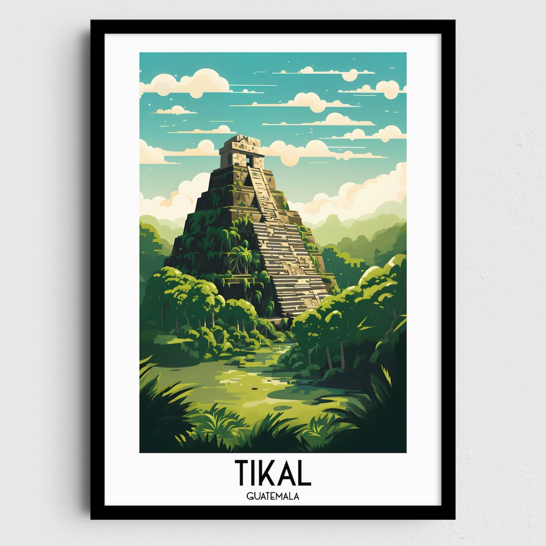 Tikal Travel Wall Art, Guatemala Painting Gifts, Central America Home Decor, Digital Prints ...