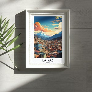 La Paz Travel Wall Art, Bolivia Painting Gifts, South America Home ...