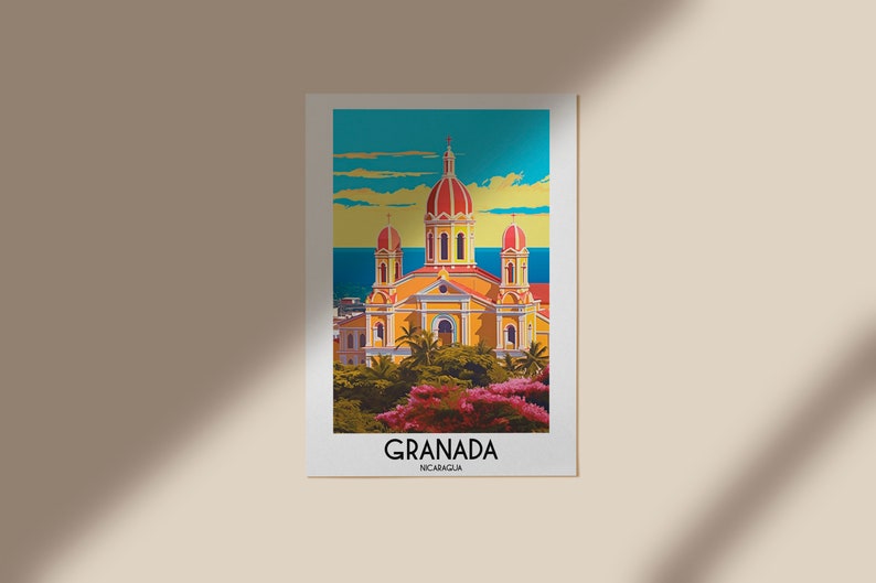 Granada Travel Wall Art, Nicaragua Painting Gifts, Caribbean Home Decor ...