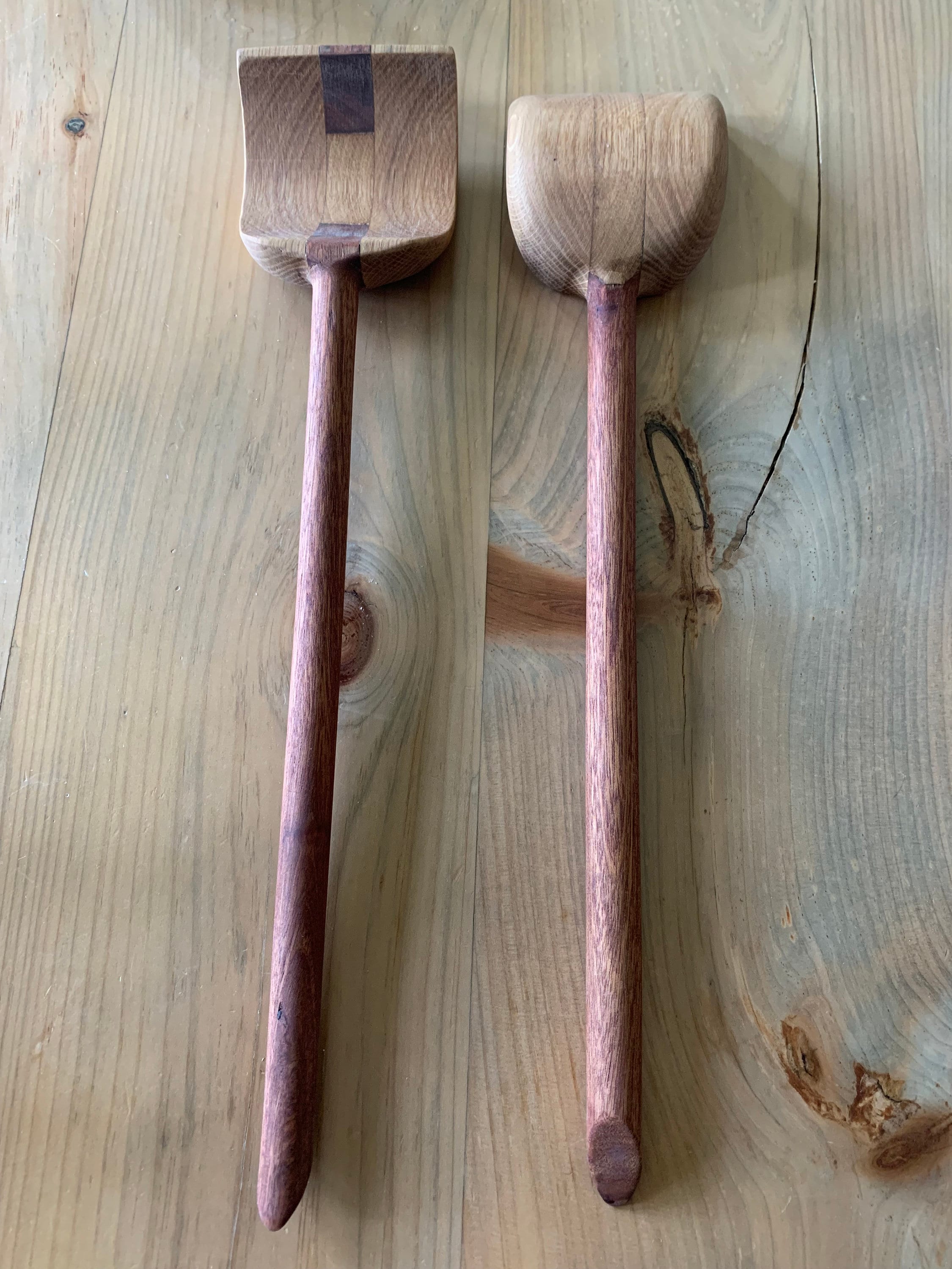 Oak and Mahogany Serving Spoons - XL - Etsy