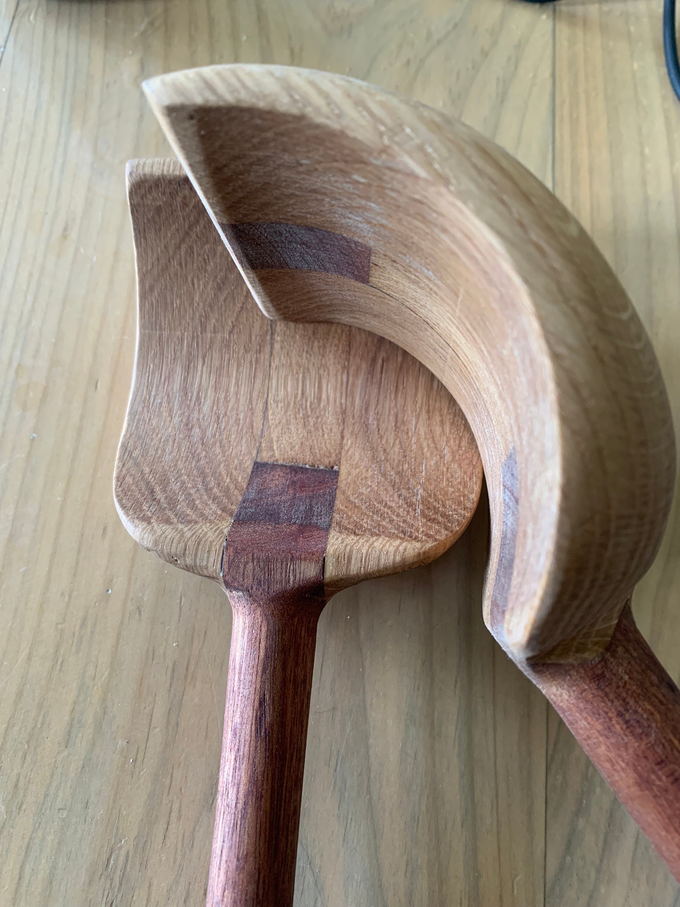 Oak and Mahogany Serving Spoons - XL - Etsy