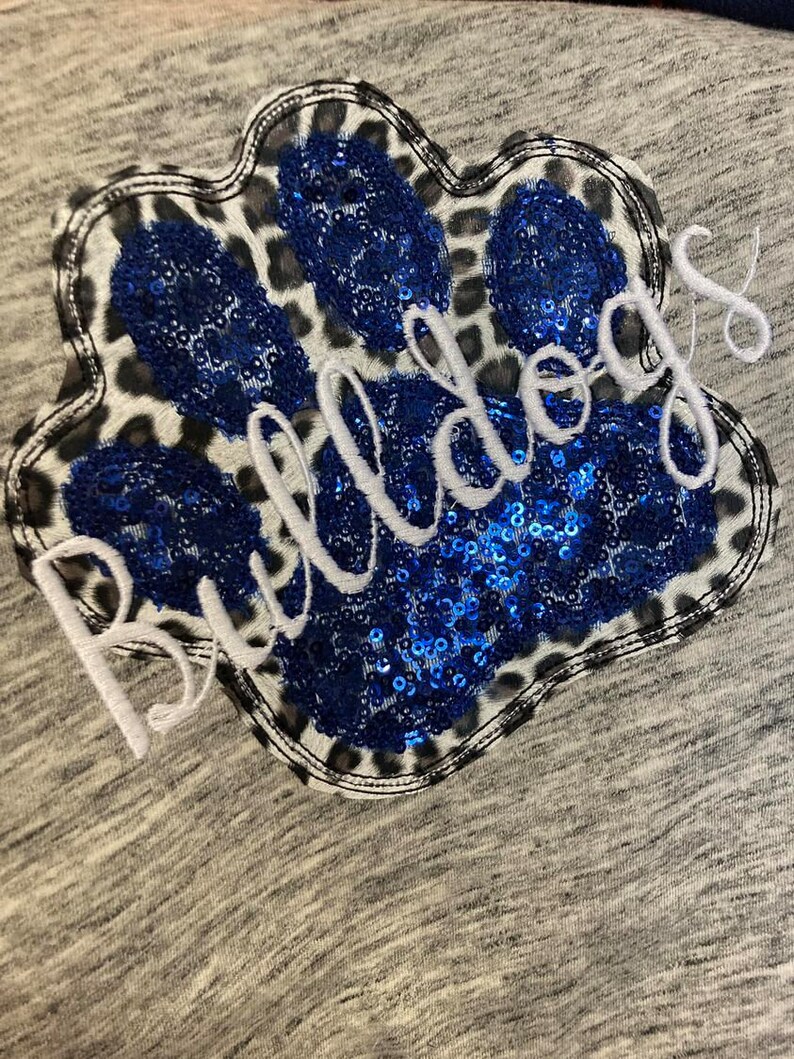 Bulldogs Team Spirit Sparkle Applique Sequin Shirt - Etsy