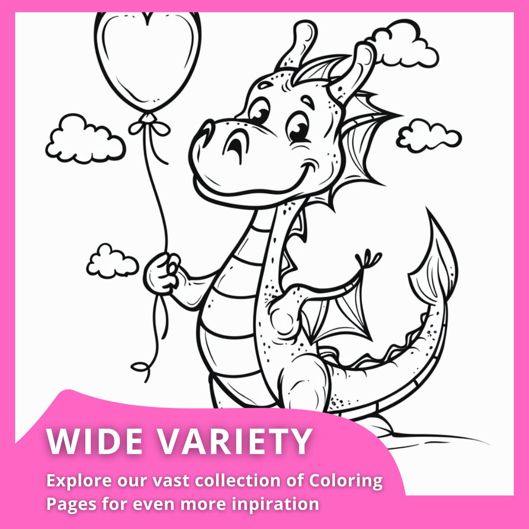 70 Dragons Coloring Pages Digital Download Printable Kids Activities - Etsy