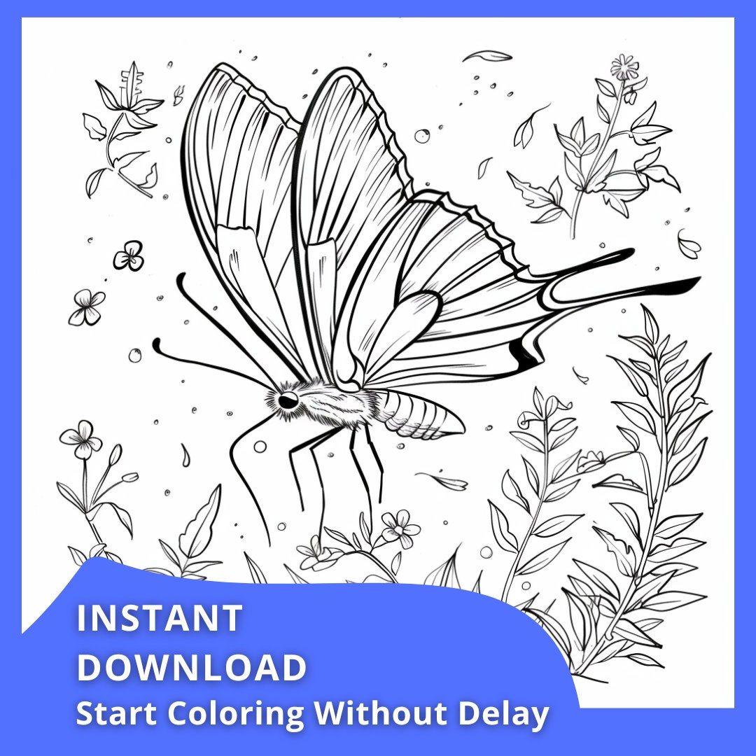 Butterflies Coloring Pages | Digital Download | Printable | Kids ...