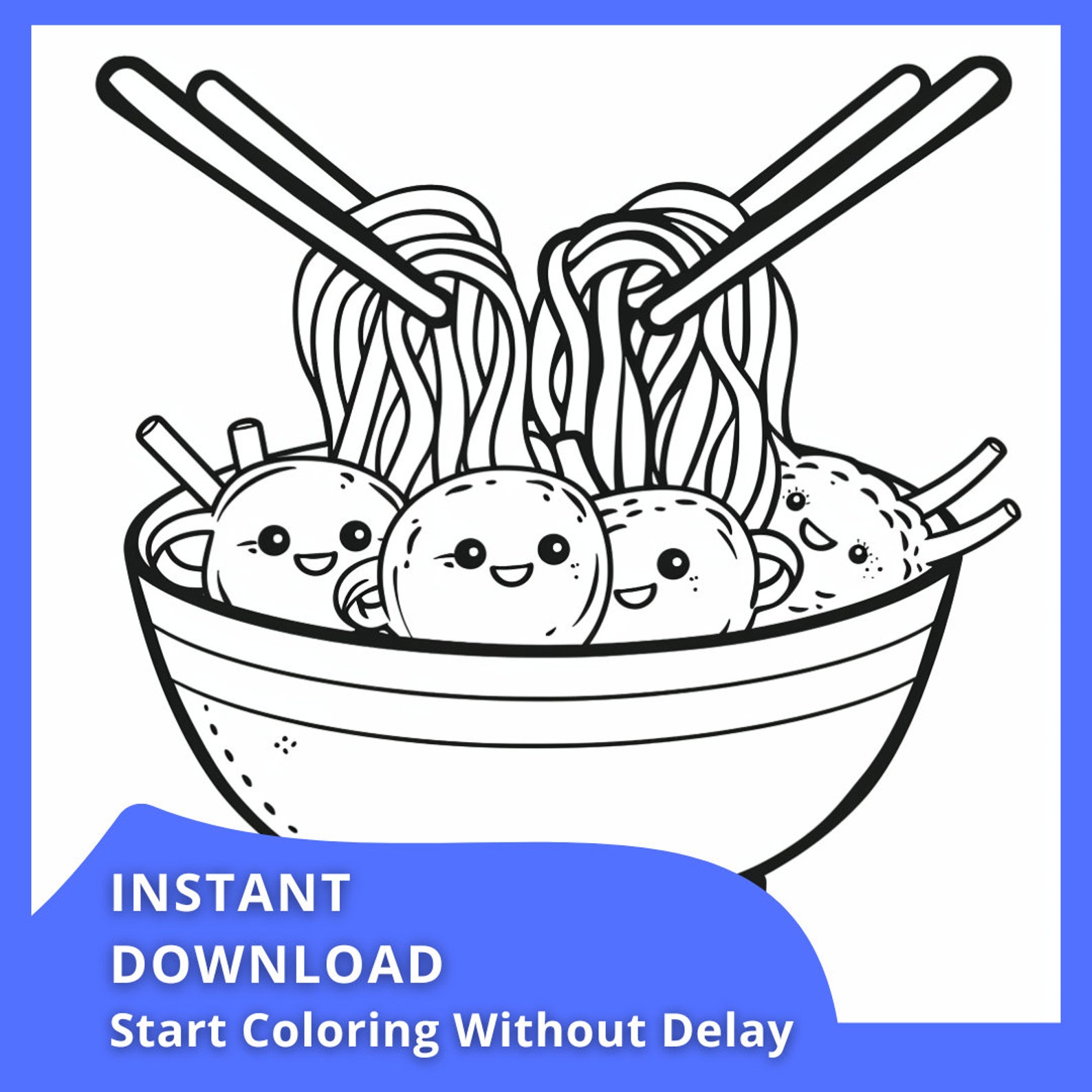 Kawaii Food Coloring Pages | Digital Download | Printable | Kids ...