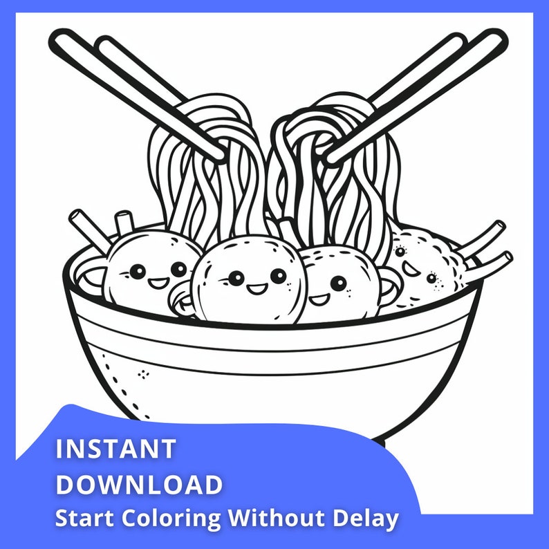 Kawaii Food Coloring Pages Digital Download Printable Kids Activities ...