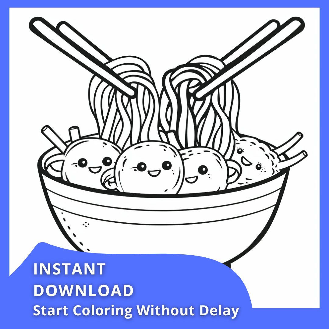 Kawaii Food Coloring Pages Digital Download Printable Kids Activities ...