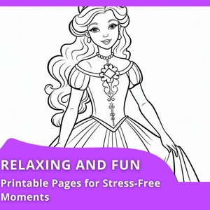 48 Simple Princess Coloring Pages | Digital Download | Printable | Kids ...