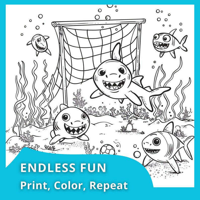 Baby Shark Coloring Pages | Digital Download | Printable | Kids ...