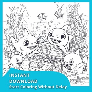 Baby Shark Coloring Pages | Digital Download | Printable | Kids ...