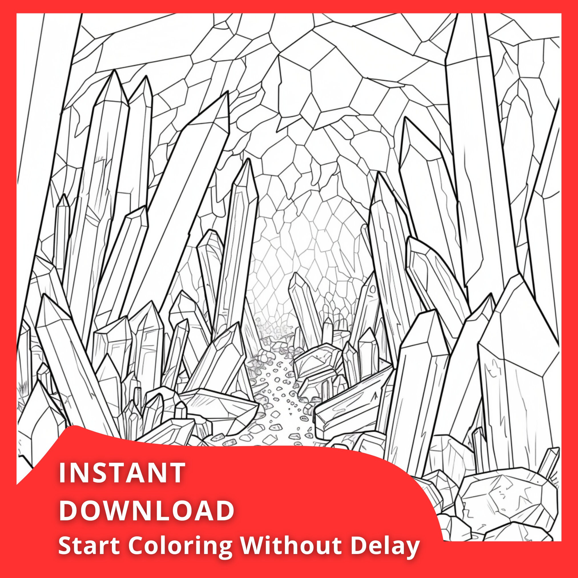 Crystals Coloring Pages | Digital Download | Printable | Kids ...