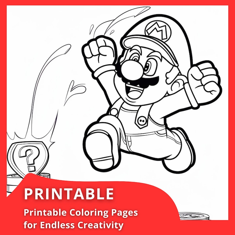 70 Mario Coloring Pages | Digital Download | Printable | Kids ...
