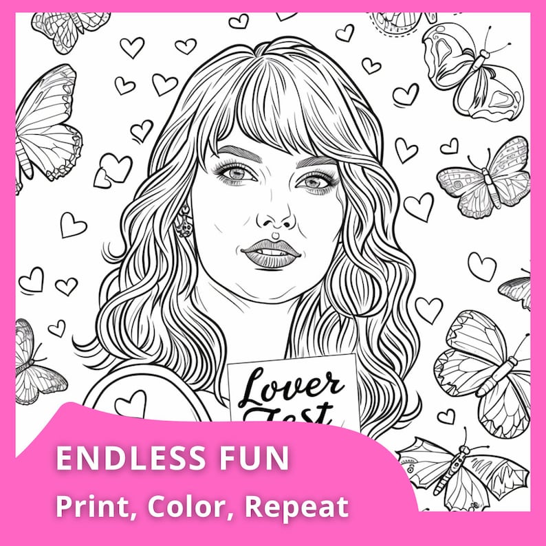 Taylor Swift Coloring Pages | Digital Download | Printable | Kids ...