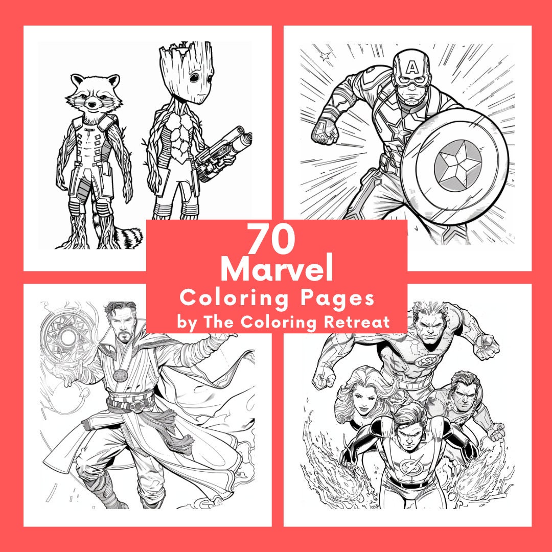 Marvel Heros Coloring Pages | Digital Download | Printable | Kids ...