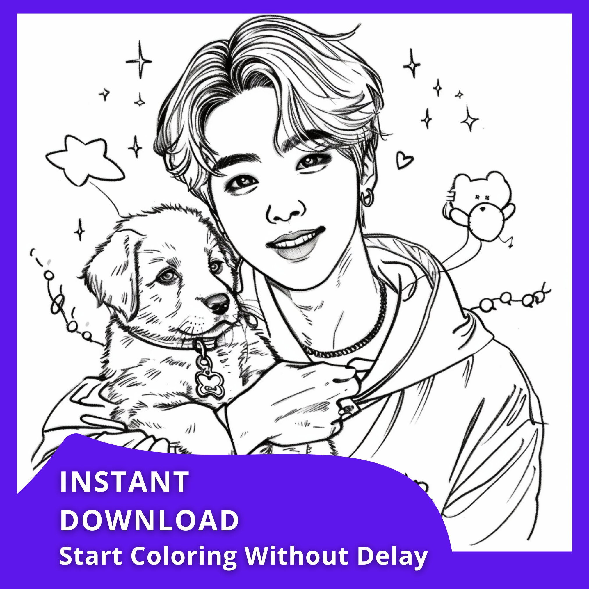 BTS Coloring Pages | Digital Download | Printable | Kids Activities ...