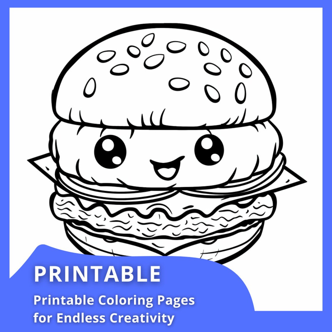 Kawaii Food Coloring Pages Digital Download Printable Kids Activities ...