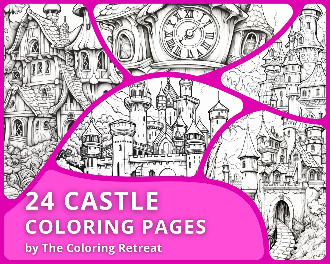 24 Castle Coloring Pages | Digital Download | Printable | Kids ...