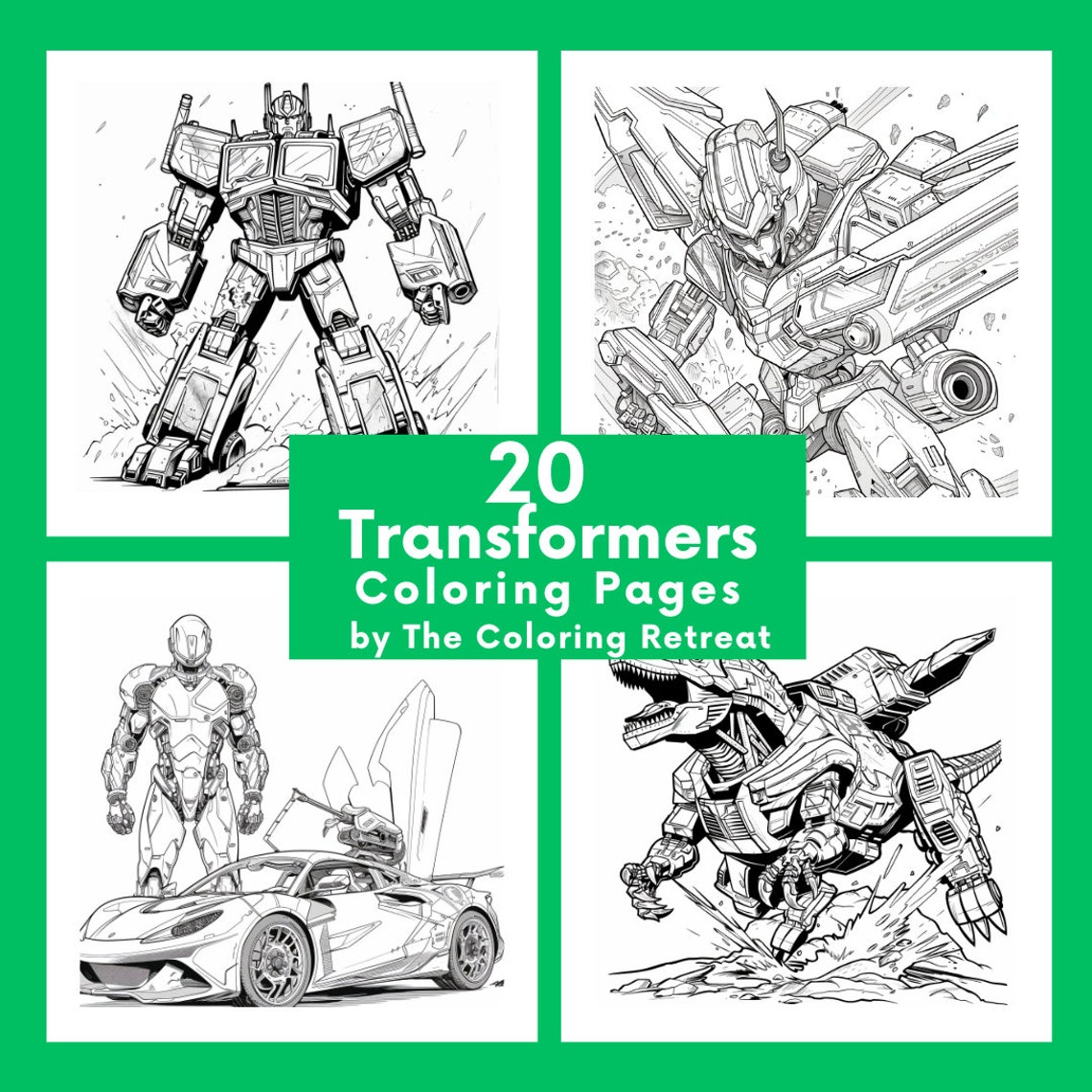 Transformers Coloring Pages | Digital Download | Printable | Kids ...