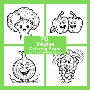 70 Vegetable Coloring Pages | Digital Download | Printable | Kids ...