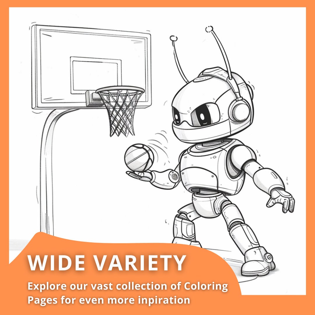 Cute Robot Coloring Pages Digital Download Printable Kids Activities - Etsy