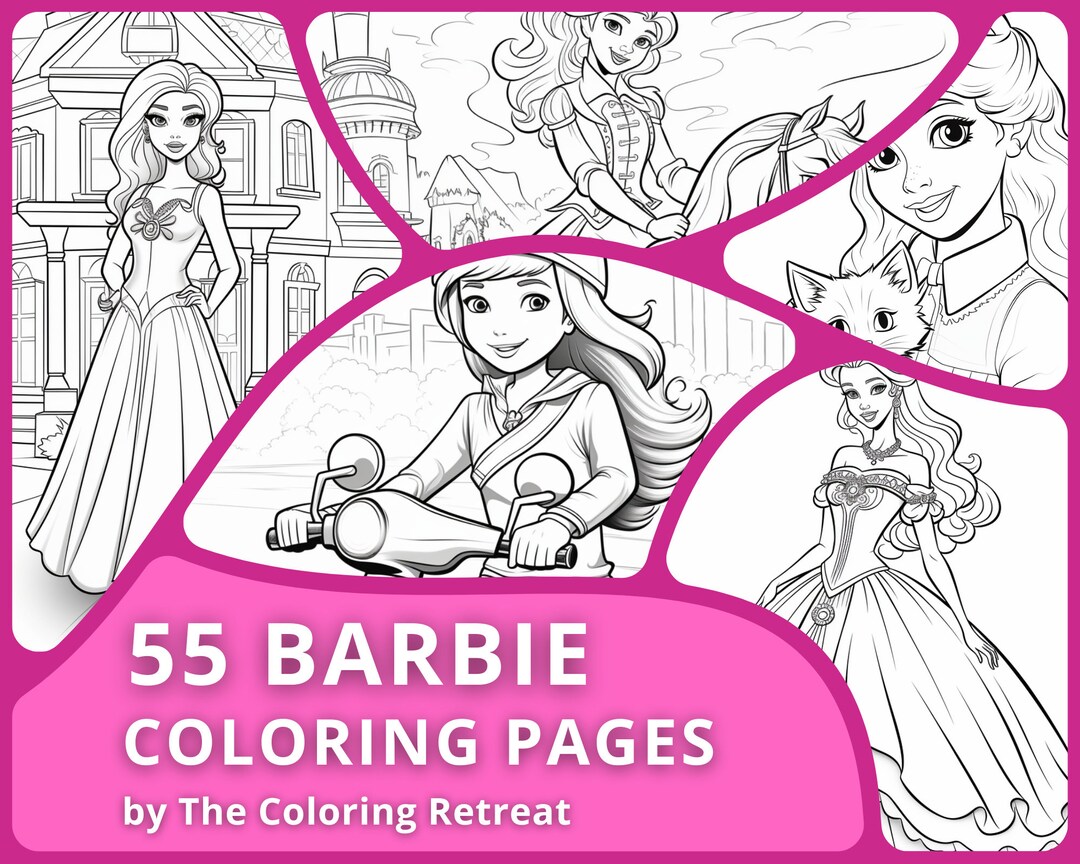 55 Barbie Coloring Pages | Digital Download | Printable | Kids ...