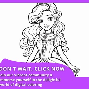 48 Simple Princess Coloring Pages | Digital Download | Printable | Kids ...