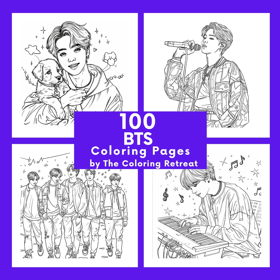 BTS Coloring Pages | Digital Download | Printable | Kids Activities ...
