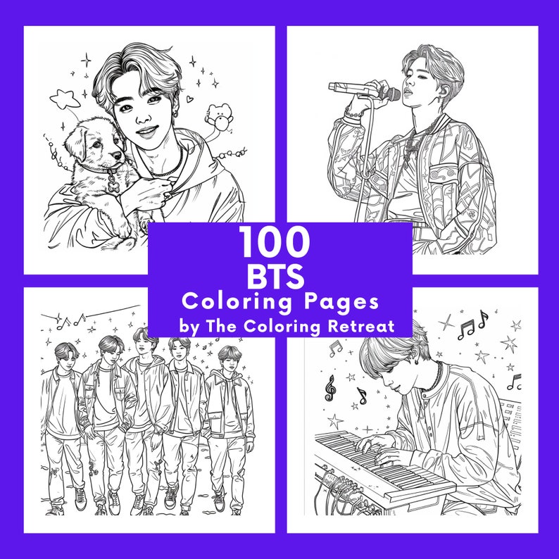 BTS Coloring Pages | Digital Download | Printable | Kids Activities ...