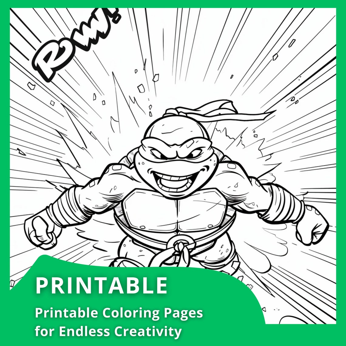 Ninja Turtles Coloring Pages | Digital Download | Printable | Kids ...