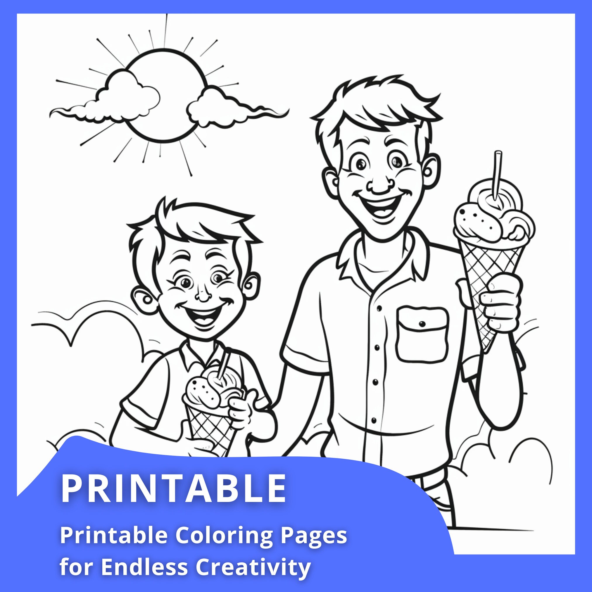 Fathers Day Coloring Pages | Digital Download | Printable | Kids ...