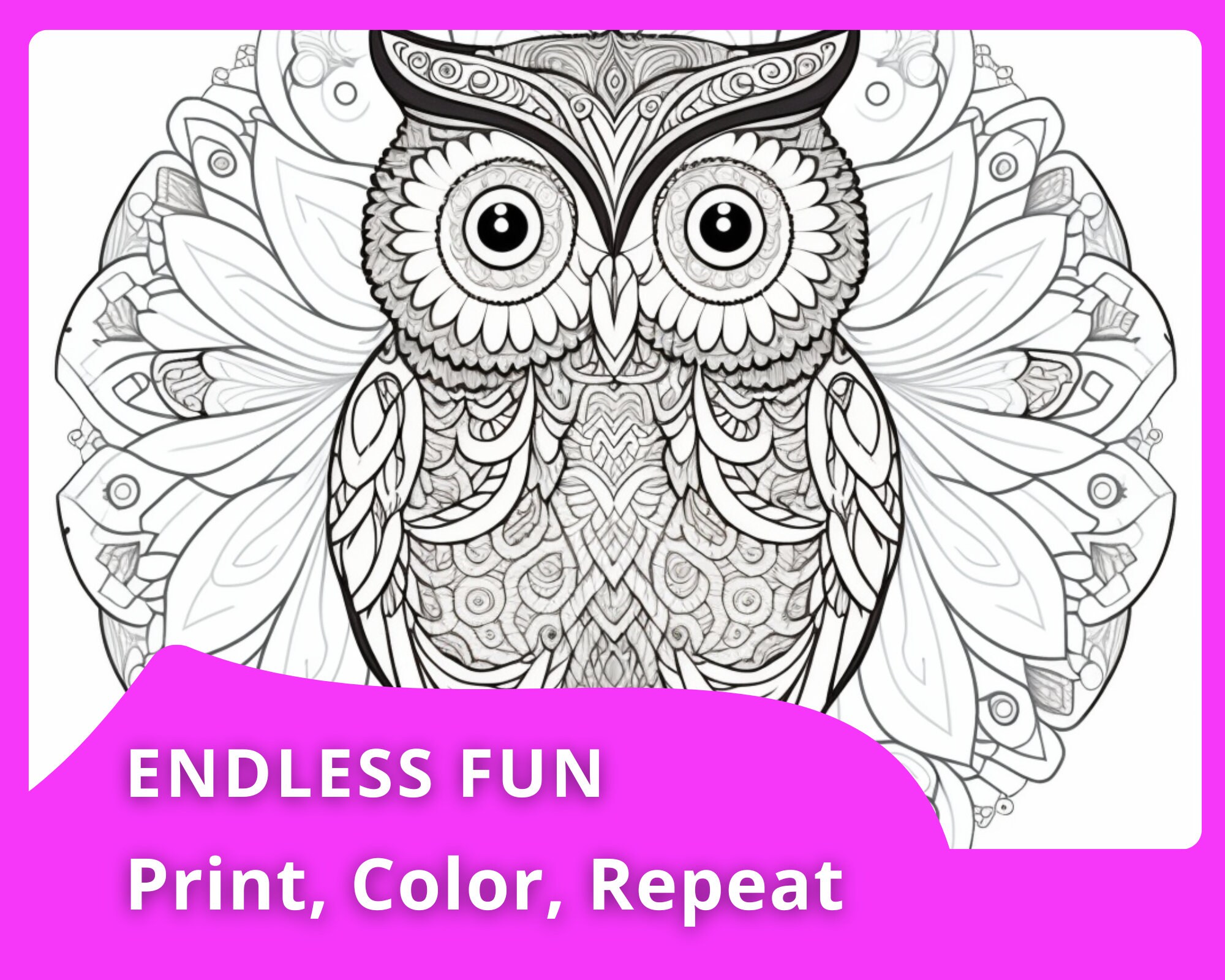 22 Mandala Animal Coloring Pages | Digital Download | Printable | Kids ...