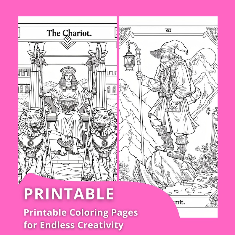 Tarot Cards Coloring Pages | Digital Download | Printable | Kids ...