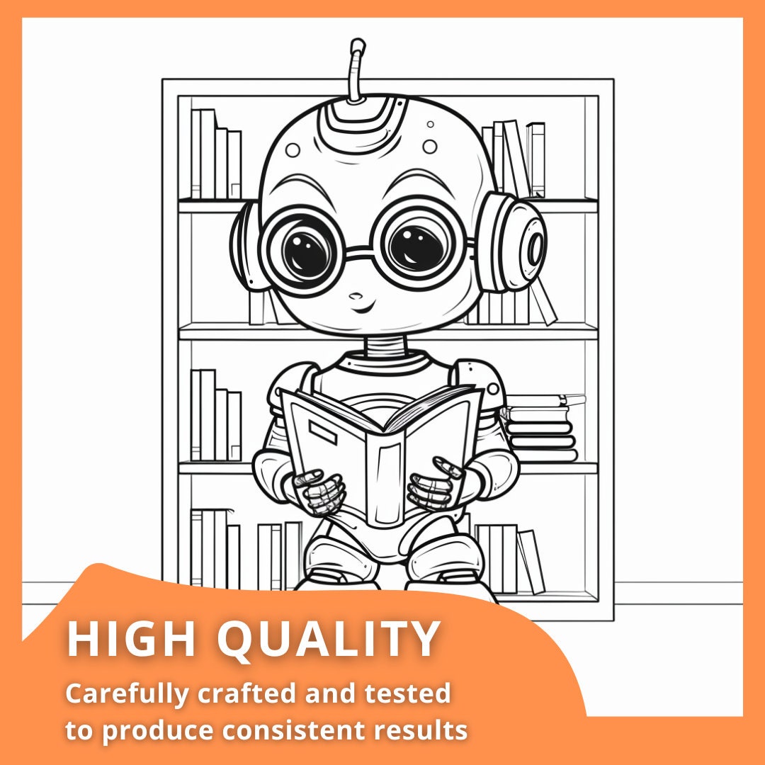 Cute Robot Coloring Pages Digital Download Printable Kids Activities - Etsy