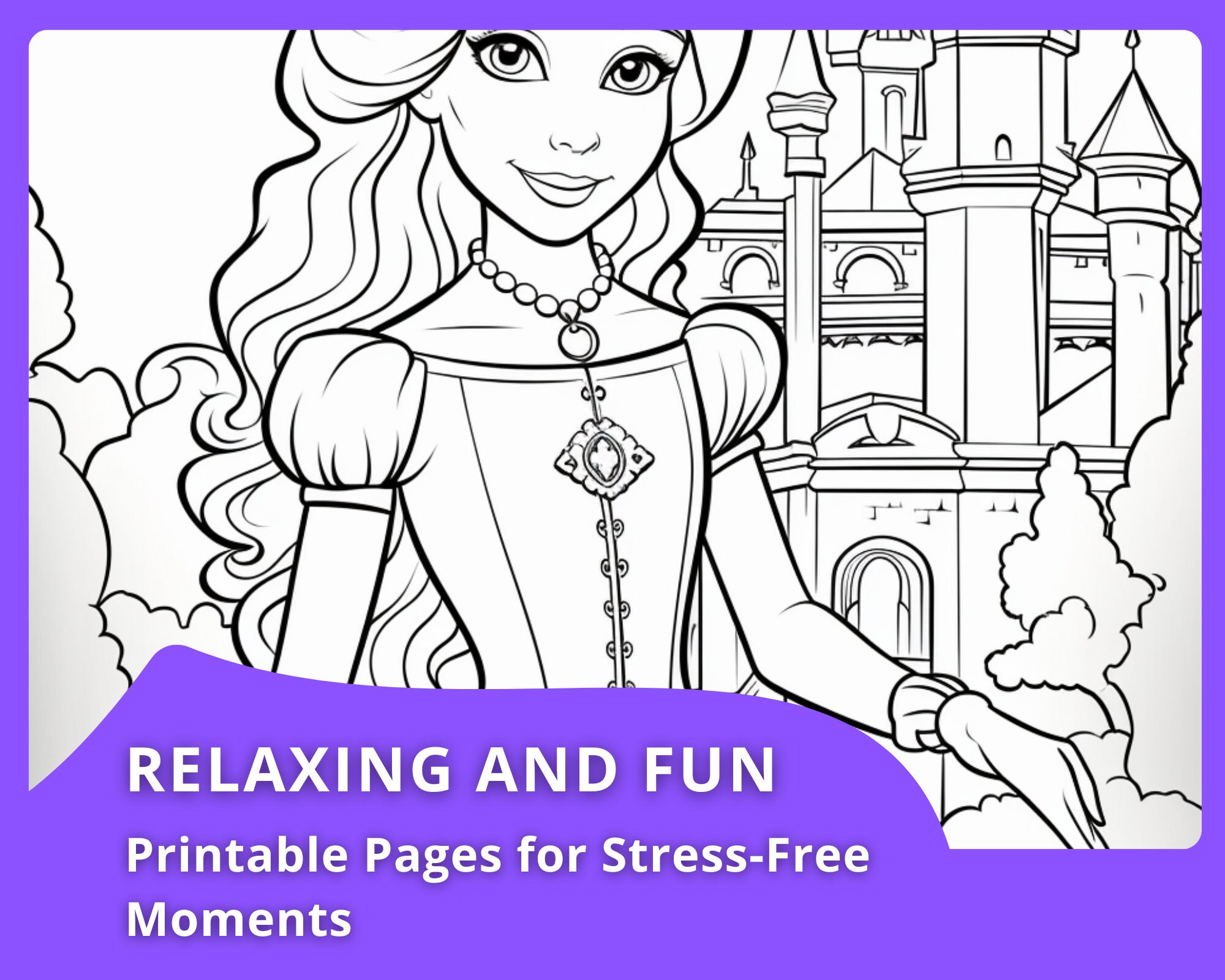 46 Princess Coloring Pages | Digital Download | Printable | Kids ...